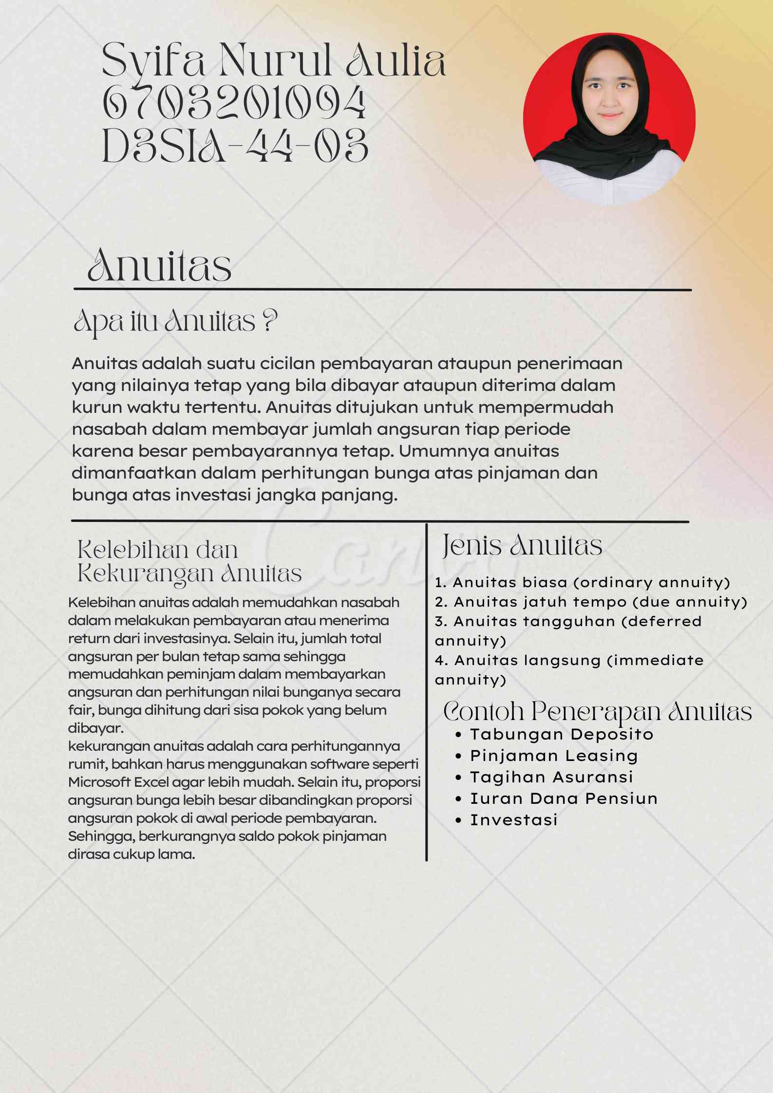 Anuitas Adalah ANUITAS. PENGERTIAN 2 Anuitas Adalah Cara Pembayaran