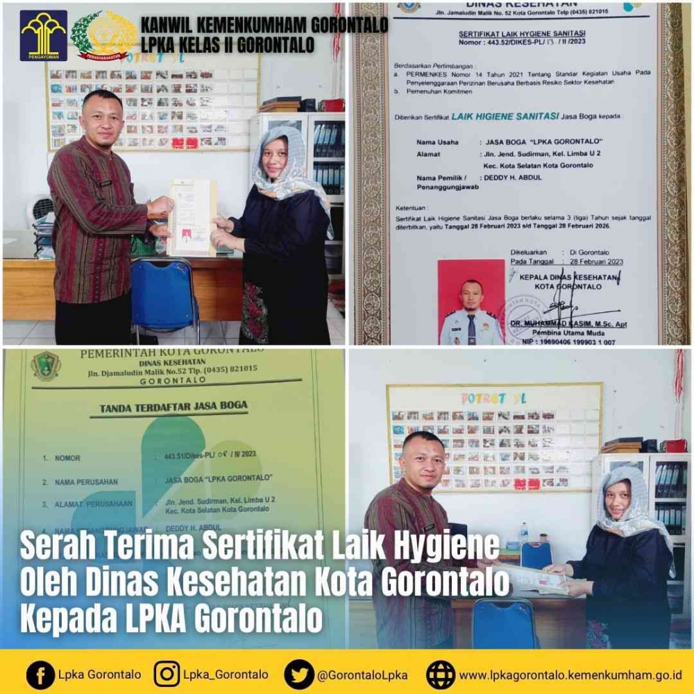 Serah Terima Sertifikat Laik Higiene - Kompasiana.com Serah Terima Sertifikat Laik Higiene - Kompasiana.com