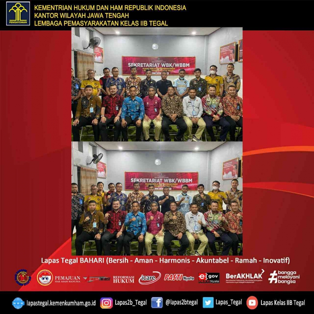 Tim Pembangunan ZI Lapas Tegal Mendapatkan Penguatan dari Tim Irjen ... Tim Pembangunan ZI Lapas Tegal Mendapatkan Penguatan dari Tim Irjen ...