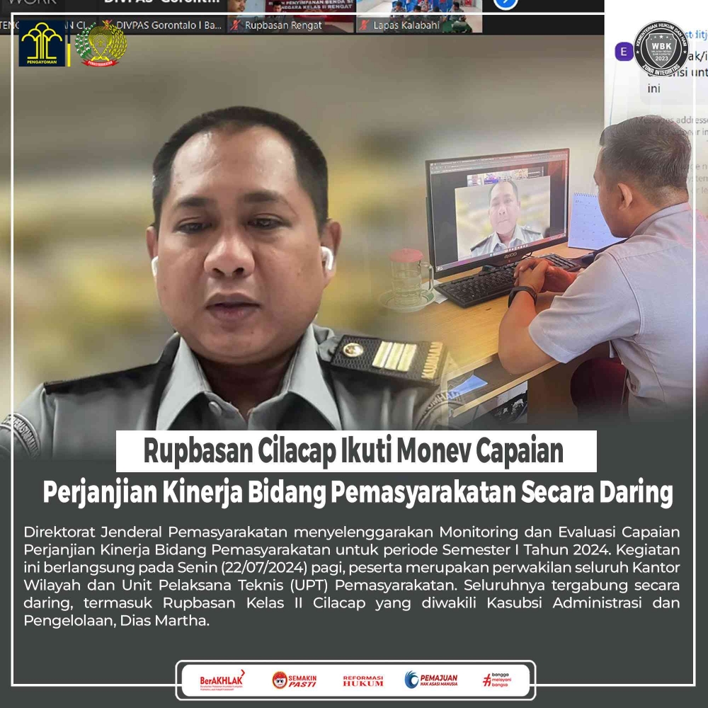 Rupbasan Cilacap Ikuti Monev Capaian Perjanjian Kinerja Bidang ... Rupbasan Cilacap Ikuti Monev Capaian Perjanjian Kinerja Bidang ...